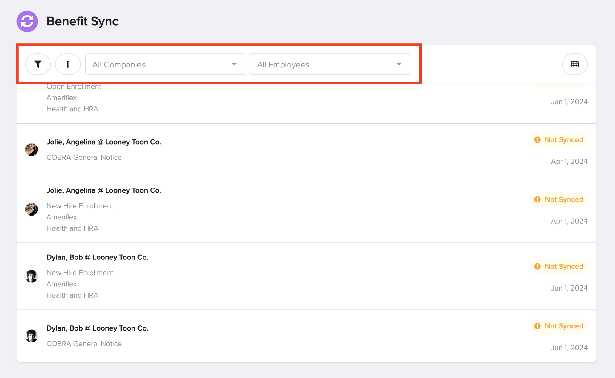 What is the Benefit Sync Dashboard?